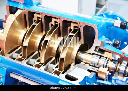 Industrial multi-stage centrifugal pump in cross section Stock Photo ...