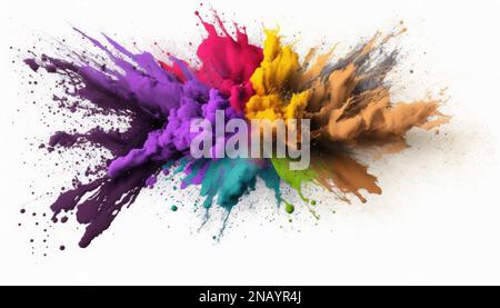 Colour powder blast on black background , Bright colours for Indian ...