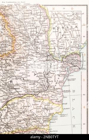 1896 Historical map of Old Russia, pre-Soviet USSR. For Russian history ...