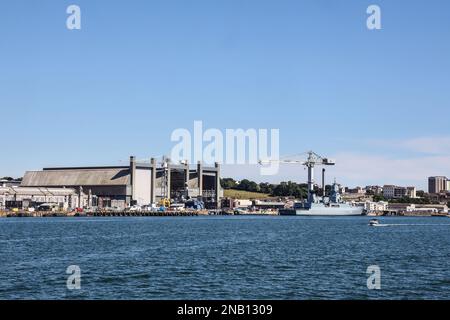 The covered Frigate Complex at Devonport Dockyard beside the River ...