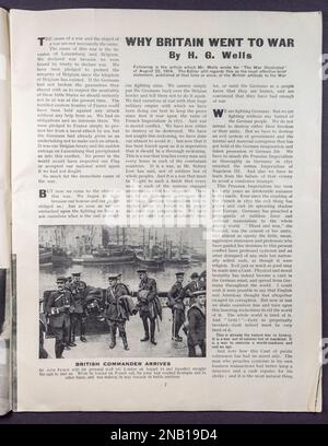 "Why Britain Went to War" article by H.G.Wells in Part 1 of World War ...