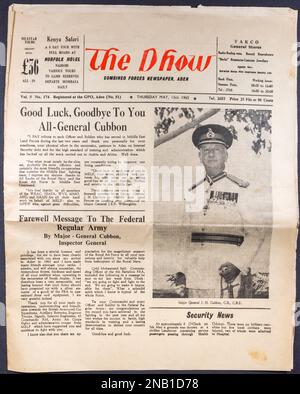 Front page of "The Dhow" Combined Forces Newspaper, Aden newspaper ...