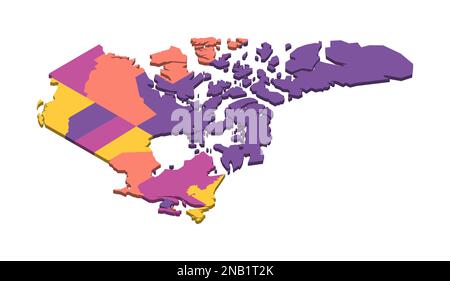 Detailed vector map of the four Canadian maritime provinces Stock ...