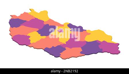 Vector regional blank map of Hungary with counties or territories and ...