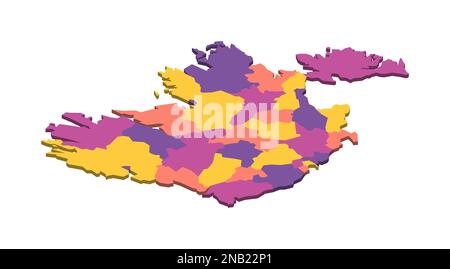 Vector blank map of Ireland with counties and administrative divisions ...