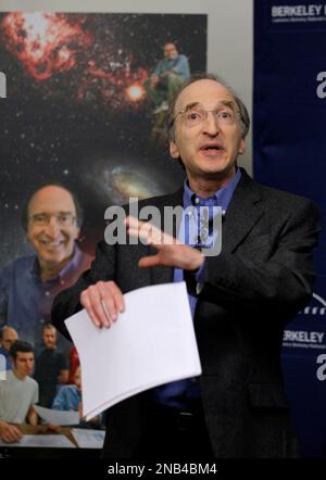 Nobel Prizes winner for physics Saul Perlmutter smiles as he poses with ...