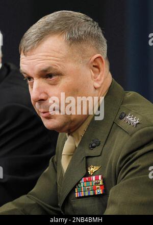 Joint Chiefs Vice Chairman Gen. James Cartwright gestures during news ...