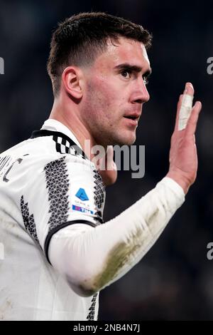 Juventus' Dusan Vlahovic during the Serie A soccer match between ...
