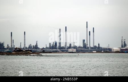 Part of the Royal Dutch Shell refinery is seen on Pulau Bukom, five ...