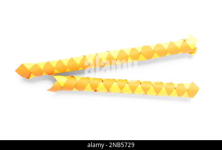 Chinese finger traps isolated on white, top view Stock Photo - Alamy