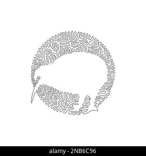 Kiwi continuous one line drawing, fruit vector illustration Stock ...