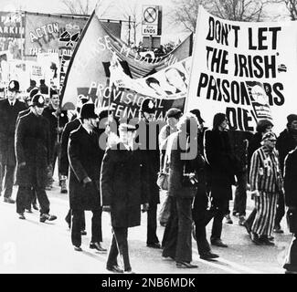 Members of the Irish National Liberation Army (INLA) at the funeral of ...