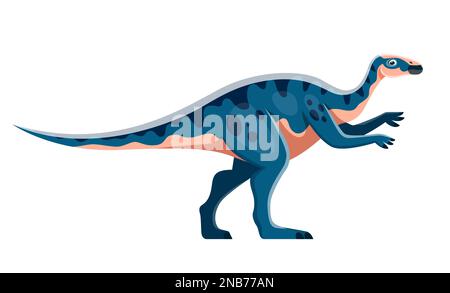 Cartoon Aralosaurus dinosaur character. Prehistoric herbivore dinosaur ...