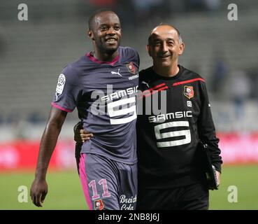 Rennes'Congolese forward Jires Kembo-Ekoko, right, scores against ...