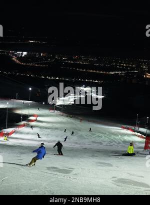 Tourists experience skiing in Altay City, northwest China's Xinjiang ...