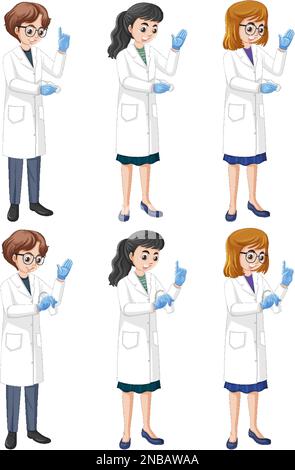 A doctor standing with explain pose illustration Stock Vector Image ...