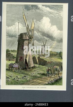 A water colored antique print of the Hudson River traffic, New York ...