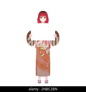 Female Sightseeing Guide, 3D model, Manga Style Stock Photo - Alamy