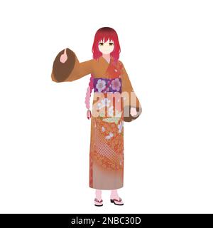 Female Sightseeing Guide, 3D model, Manga Style Stock Photo - Alamy