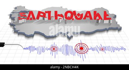 Seismic activity graph showing an earthquake Stock Photo - Alamy