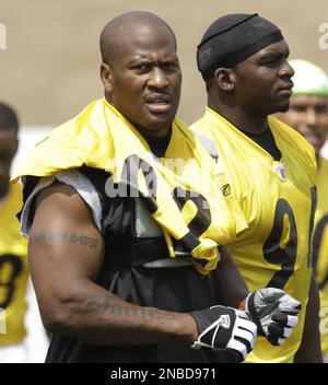 Pittsburgh Steelers linebackers James Harrison (92) and Howard Jones ...