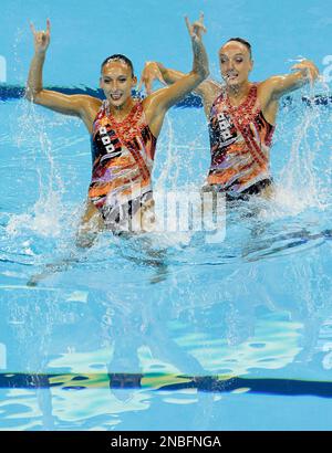 Gagnon Boudreau and Elise Marcotte compete during the women's duet ...