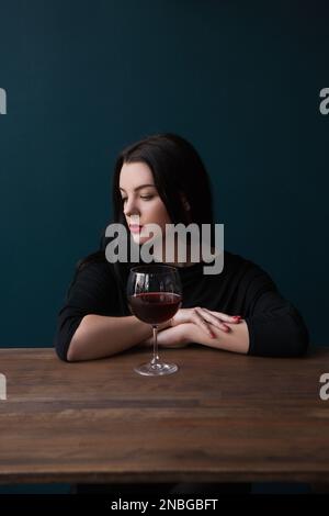 Lonely female in bar. Melancholic mood Stock Photo - Alamy