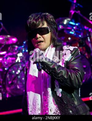 Toshimitsu "Toshi" Deyama, lead singer of Japanese heavy metal band, X ...