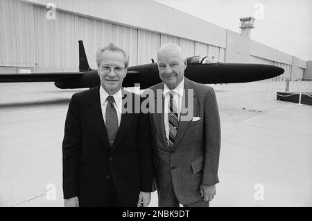 Former Head of Skunk Works, Clarence “Kelly” Johnson, right, Lockheed ...