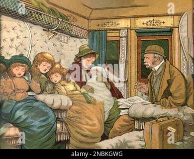 Old British railway carriage compartment interior view. Taken at ...