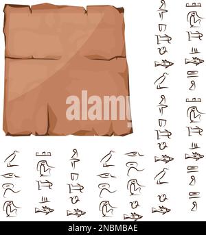 Ancient Egypt papyrus part cartoon vector illustration. Ancient paper ...