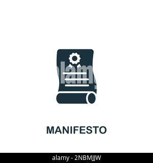 Manifesto icon. Monochrome simple sign from election collection ...