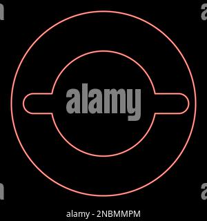 Neon gasket with groove laying red color vector illustration image flat ...