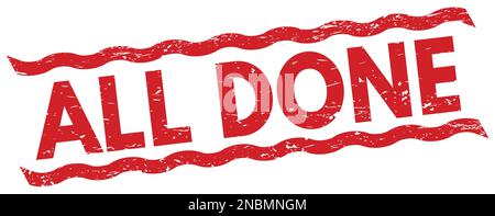 DONE text written on red lines stamp sign Stock Photo - Alamy