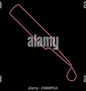 Neon glue with drop Silicone red color vector illustration image flat ...