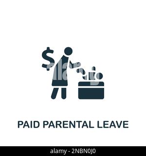 Paid parental leave icon. Monochrome simple sign from employee benefits ...