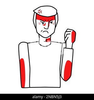 Angry man hand drawn sketch in comic style coloring book Vector Stock ...