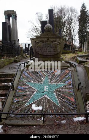 Grave of Ludwik Lejzer Zamenhof the creator of the artificial language ...