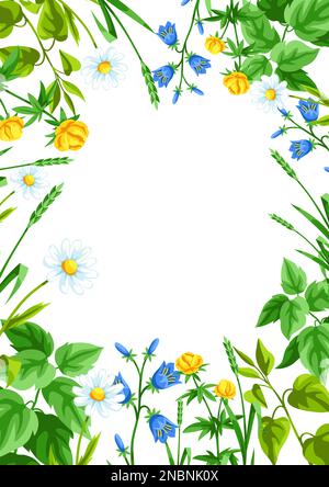 Illustration of herb and cereal grass. Beautiful decorative spring ...