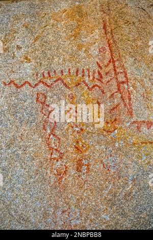 Kumeyaay pictographs, San Luis Rey style, in Smuggler Canyon, Anza ...