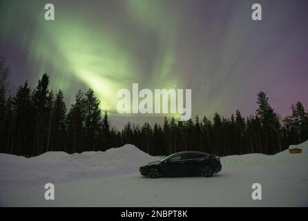 Kittila, Finland - Feb 12, 2023: Wonderful landscapes in Lapland ...