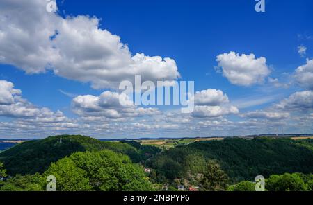 Landscape near Marsberg. View of nature with hills and forests Stock ...