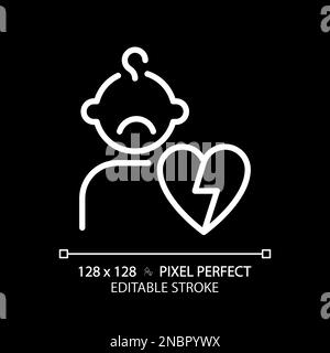 Child archetype pixel perfect white linear icon for dark theme Stock ...