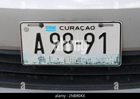 Car registration plate, Curacao Stock Photo - Alamy