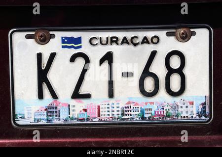 Car registration plate, Curacao Stock Photo - Alamy