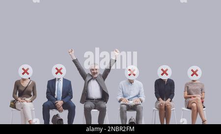 Picking the right candidate for the job: cheerful job applicant ...