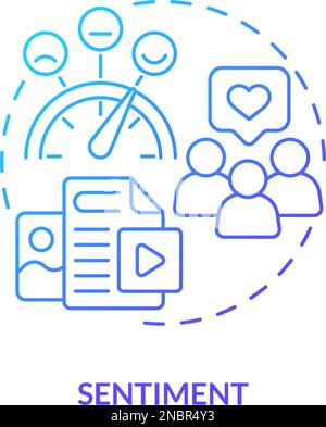 Social sentiment analysis blue gradient concept icon Stock Vector Image & Art - Alamy
