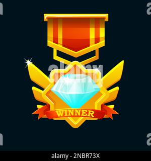 Ruby game level badges set isolated on white background. Vector cartoon ...