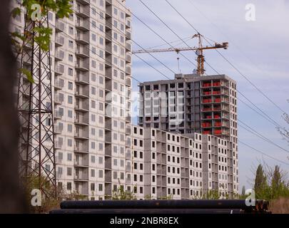 Construction of many modern high rise buildings in Addis Ababa ...