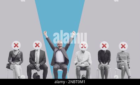 Picking the right candidate for the job: cheerful job applicant ...